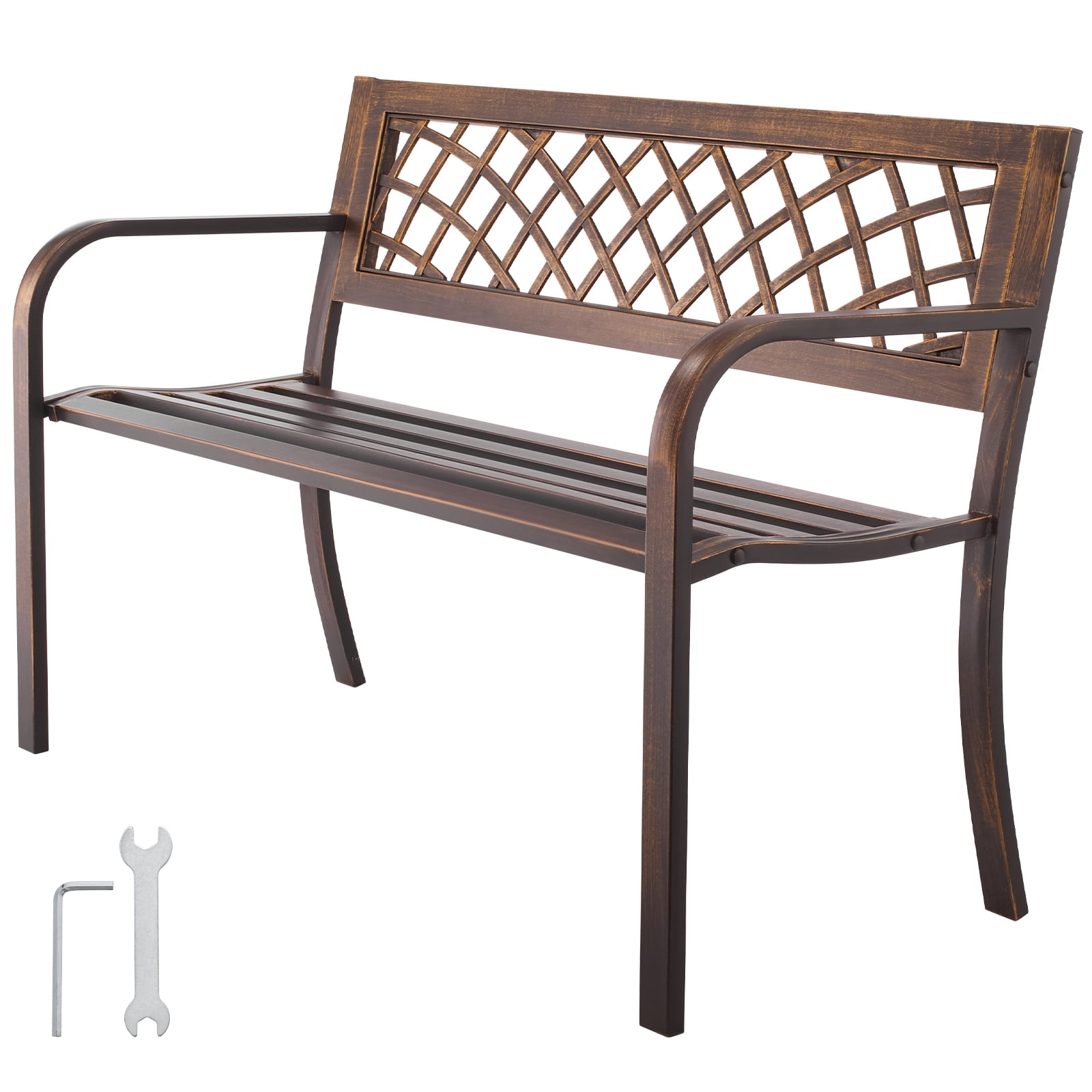 Click here for Kffkff Outdoor Bench  46 Inch  Carbon Steel Metal... prices
