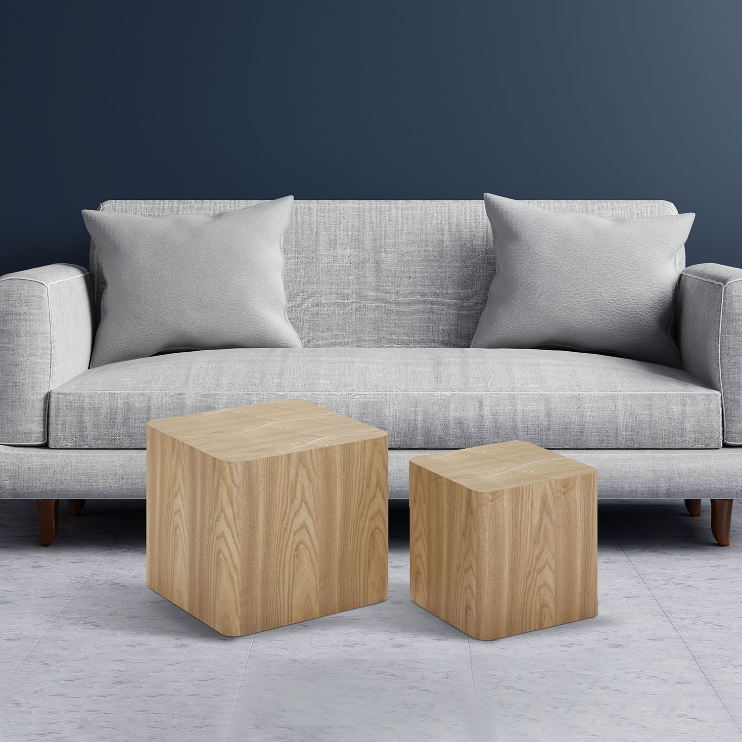 Williamspace Modern Square Coffee Table Set of 2 Nesting Table End Side ...