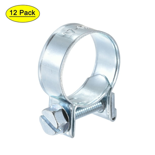 Uxcell 17-19mm Mini Fuel Injection Hose Clamp Zinc Plated Steel Fuel ...
