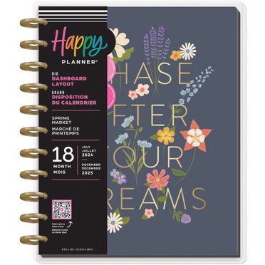 Happy Planner 18-Month Dated Medium Planner 7.75"X9.75"-Big Plans, Jul ...