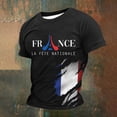 Casual Shirts for Mens French Flag Theme Outddoor Short Sleeve Mens ...