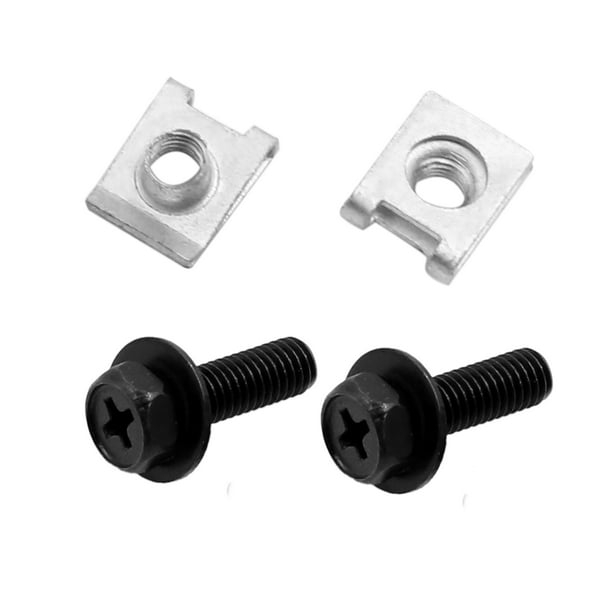 2pcs Spring Metal U Type Clips With Screws Car Auto Trim Panel Fastener