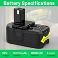 Huajiang Tech Replacement Battery 18V Lithium-Ion, 8.0Ah Capacity, 2 ...