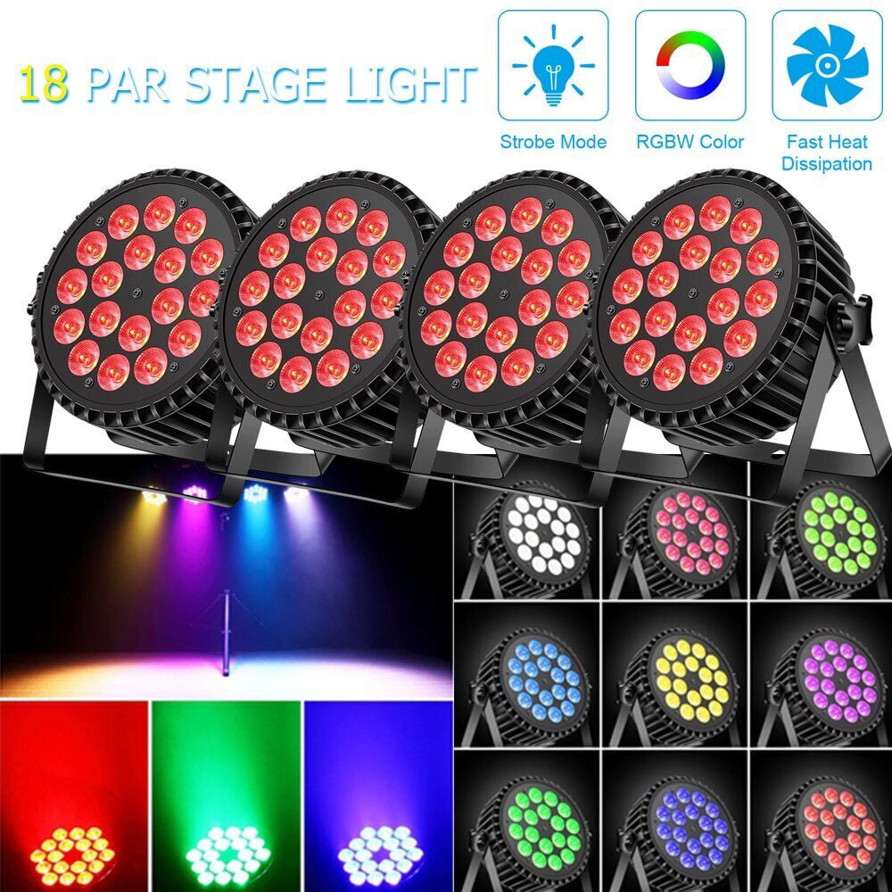 U'King 200W DMX RGBW 18 LED Wash Par Fixture Stage Lights Party Disco ...