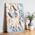 Abstract Stripes Canvas Wall Art for Living Room, Brown Blue Gradient ...
