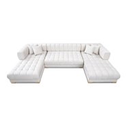 Cale Mid-Century Modern Velvet U-Shaped Sectional Sofa in Gold ...