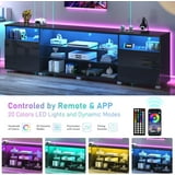 ChVans Large LED TV Stand for 80/85/90 inch TV, High Glass Modern ...