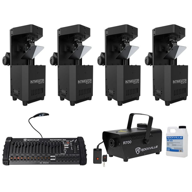 (4) Chauvet Intimidator Scan 110 Compact Scanner Lights+DMX Controller ...