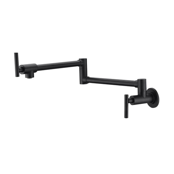 Pot Filler Faucet Matte Black Commercial Wall Mount Stove Faucet, Brass ...