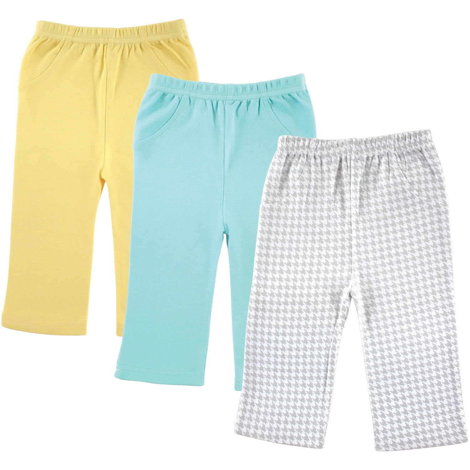 Luvable Friends Newborn Baby Neutral 3-Pack Printed Pants, Grey Checker ...