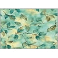 Leaves Rugs for Living Room, Botanical Green Plant Foliage Pattern ...