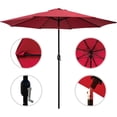 ABBLE Outdoor Patio Umbrella 9 Ft Stripe with Crank and Tilt, Weather ...