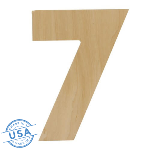 Wooden Number 7 Cutouts 12", Pack of 5 Wooden Numbers for Wall Decor ...
