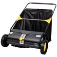 26 Inch Hand Push Lawn Sweeper for Leaf & Grass Collection, 7 cu ft ...