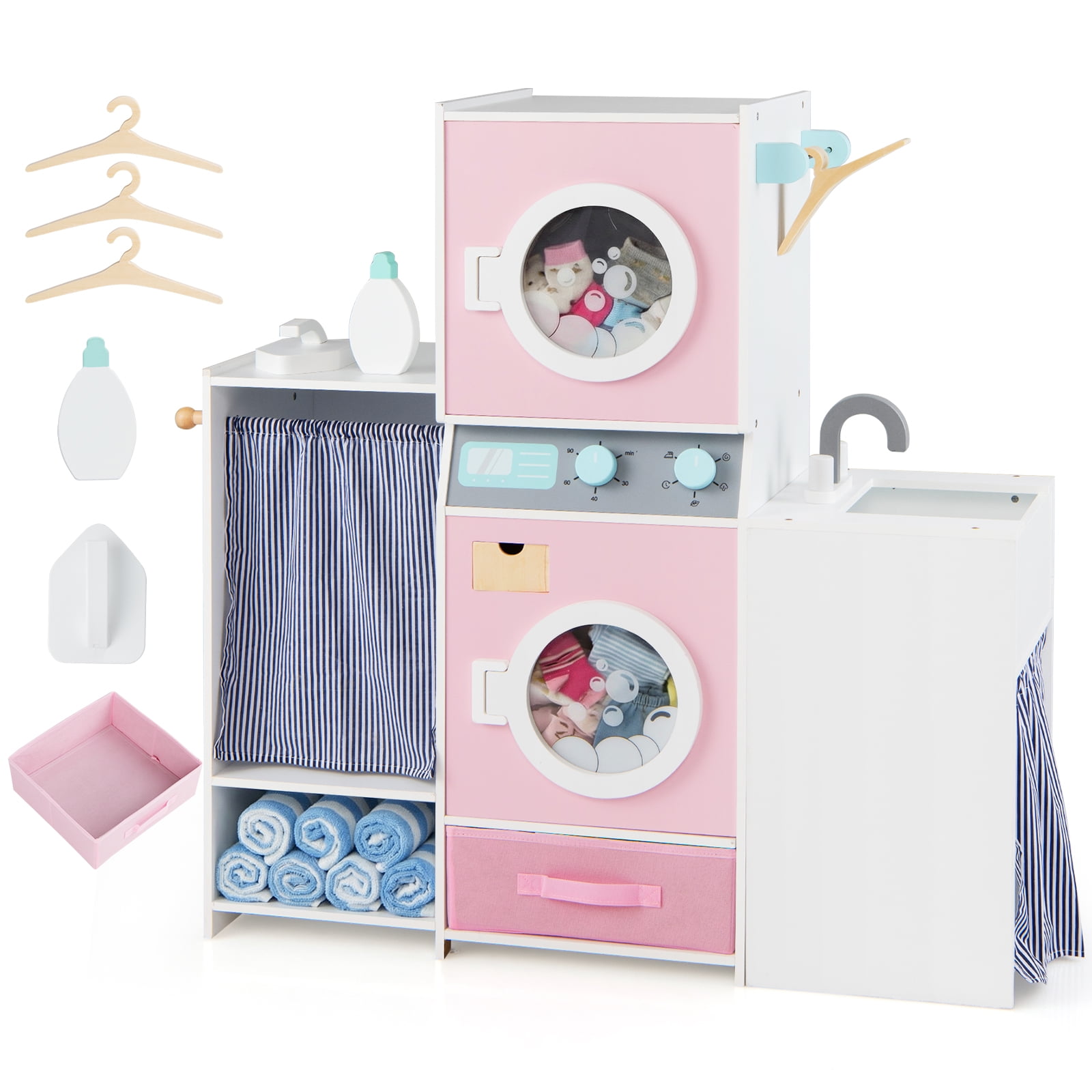 Click here for Gymax Wooden Kids Laundry Playset Pretend Toy Wash... prices