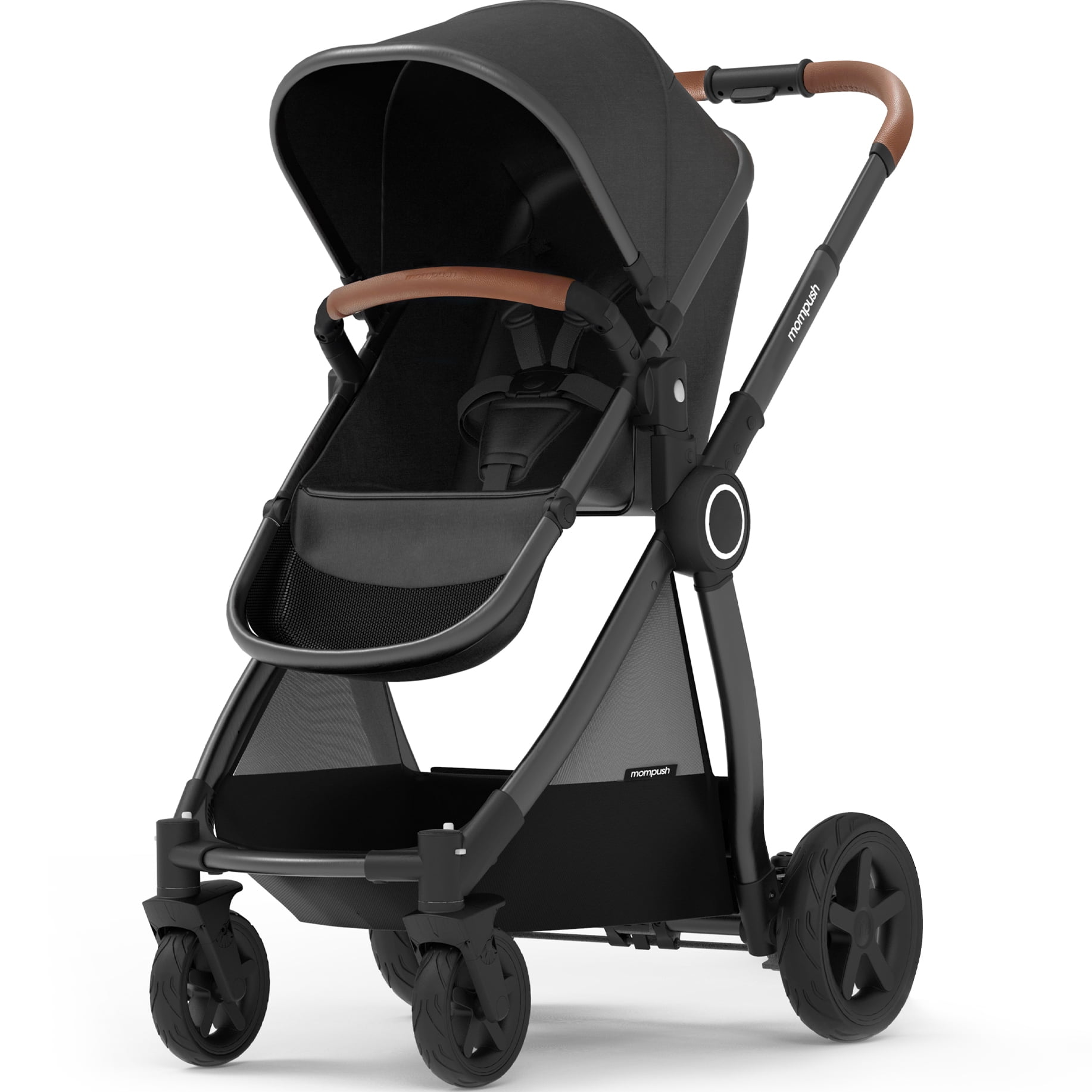 Mompush Ultimate2 Black Unisex Baby Stroller with Reversible Seat and ...