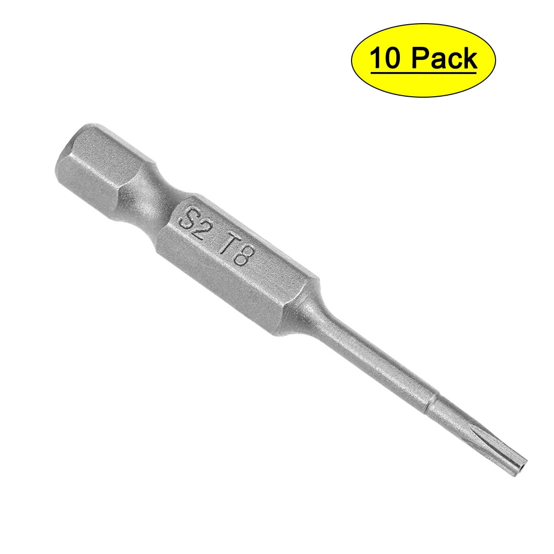 10pcs 50mm 1/4" Hex Shank T8 Magnetic Star Security Head Screwdriver ...