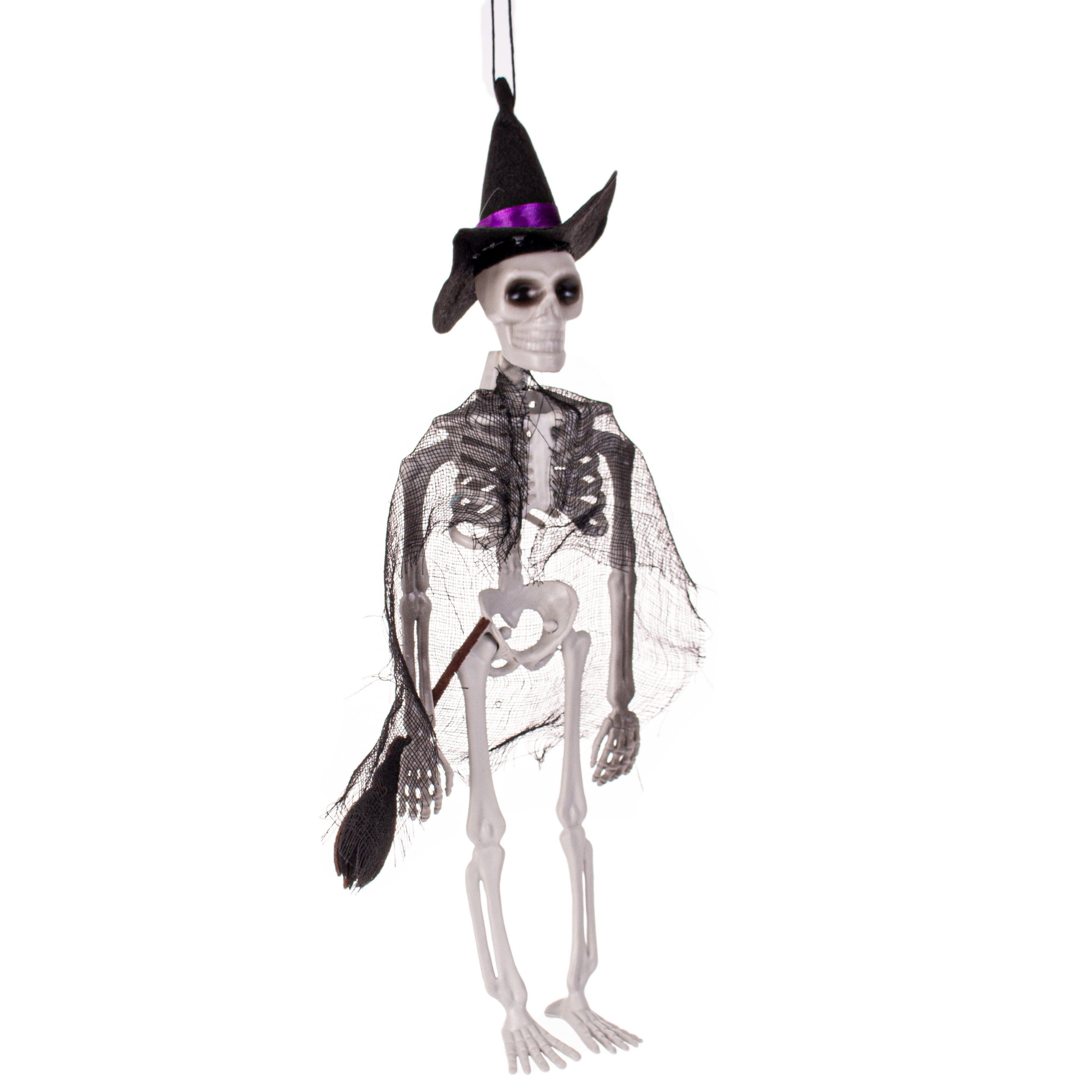 Skeleton In a Costume Witch 13" Hanging Decoration, Grey Multi ...