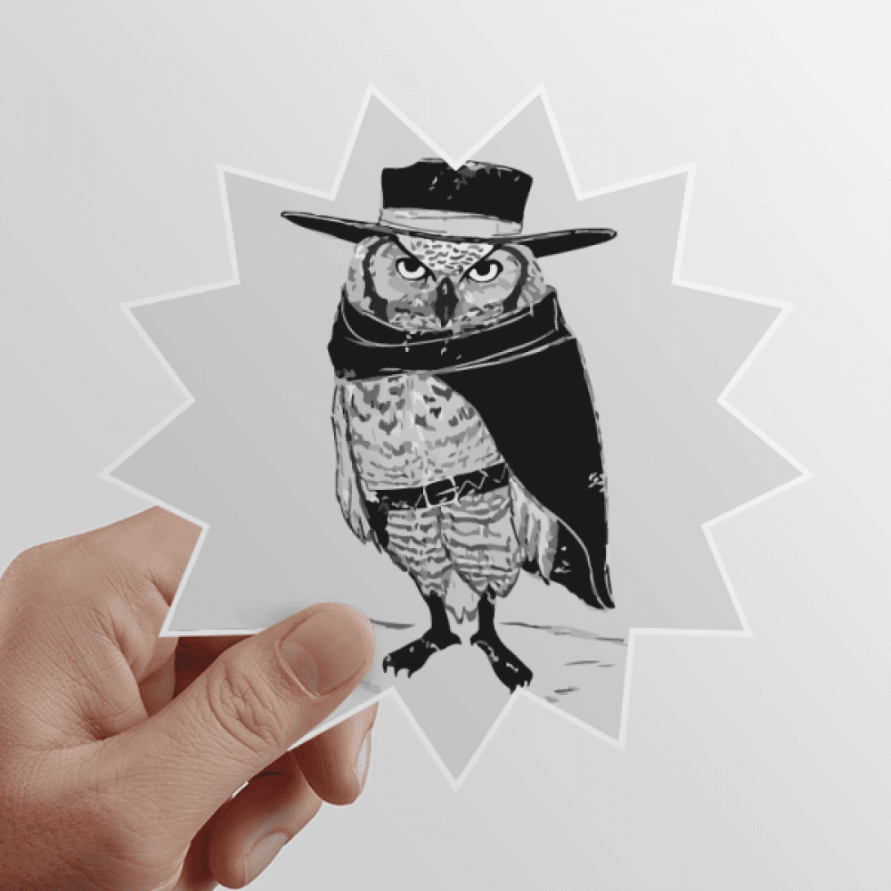 Owl Bird Personification Animal Sun Vinyl Sticker Luggage Graffiti ...