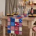 250 Anniversary Table Runner 4th of July Blue Red Striped Patchwork ...