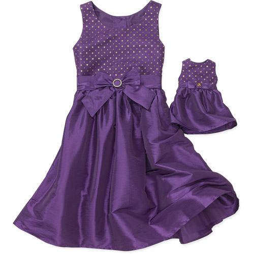 George - Girls' Dress with Matching Doll Dress Set - Walmart.com