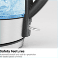Chefman Electric Glass Kettle 1.8L with Removable Tea Infuser LED Lights and Stainless Steel ...