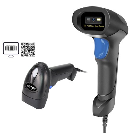 Homgeek 2.4G Wireless 1D 2D Barcode Scanner USB Wired Bar Code Reader ...