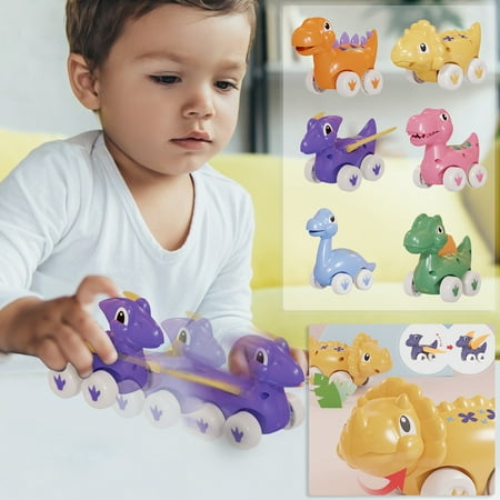 Cotonie Children's Toy Car Cartoon Dinosaur Animal Model Pull Back Baby ...