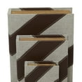 DecMode Faux Book Dark Brown Faux Leather Storage Boxes with Chevron ...