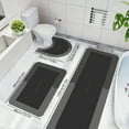 Cevemin 3 Piece Bathroom Toilet Mat Set - Rubber Super Absorbent Quick ...