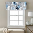 Blue Boho Valances for Windows Medieval Leaves Geometric Lines Abstract ...