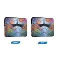 Black Cat on Bridge with Flowers Quilted Laptop Protective Cases ...