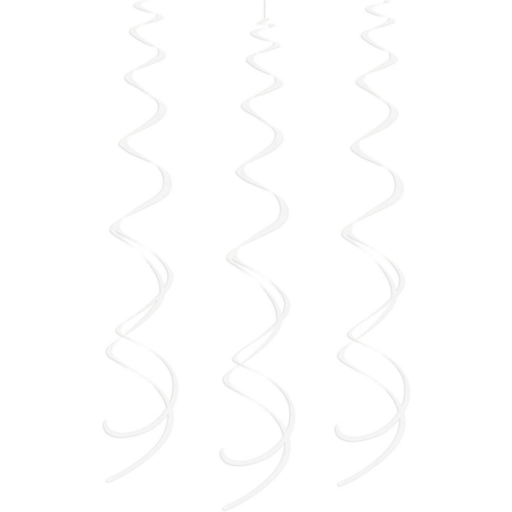 Swirl Hanging Decorations, 26 in, White, 8ct - Walmart.com - Walmart.com