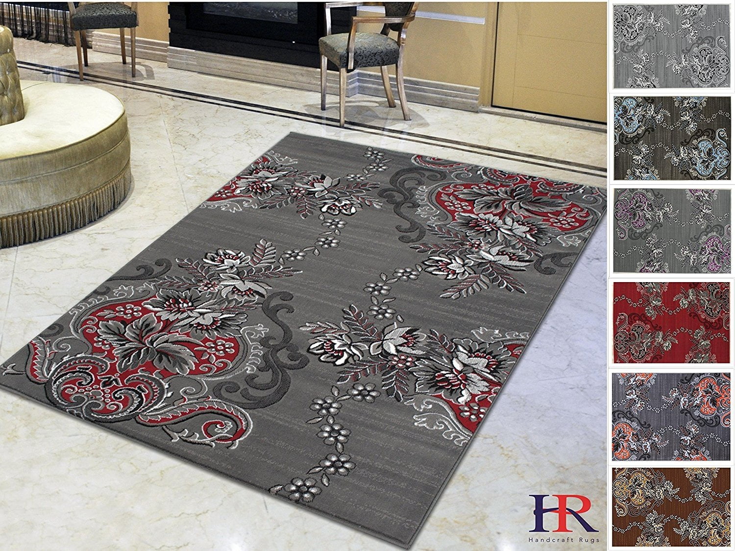 Handcraft Rugs - Lava Red/Gray/Silver/Black/Abstract Area Rug Modern ...