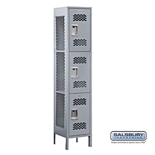 Extra Wide Vented Metal Locker - Triple Tier - 1 Wide - 6 Feet High ...