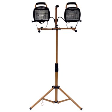 HyperTough 1000-Watt Corded Halogen Twin Head Tripod Work Light, Model ...