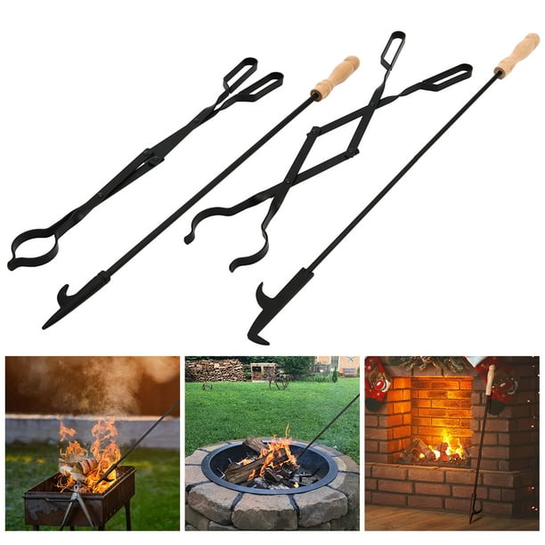 Lubelski 1 Set Heavy Duty Camping Fireplace Tool Scissor Shaped Long ...