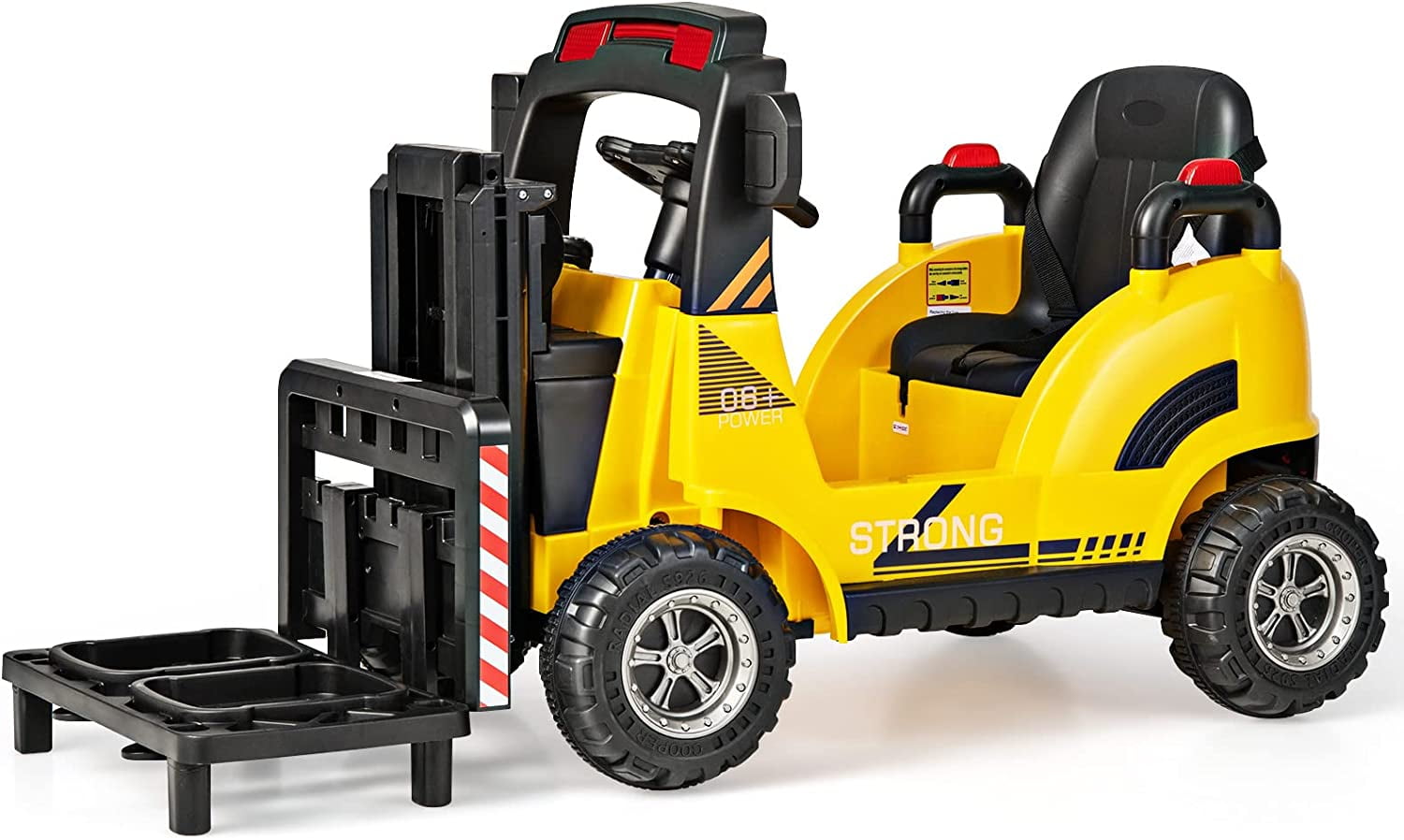 OLAKIDS Ride on Forklift, 12V Kids Electric Vehicle Construction Truck ...