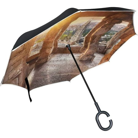 Asian Reversible Umbrella Double Layer Inverted Umbrella Self-Stand & C ...