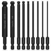 TSV Allen Wrench Drill Bits Set, Magnetic S2 Alloy Steel Hex Bits, 1/4" Hex-Shank, Metric & SAE ...