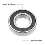 6901-2RS Ball Bearing 12x24x6mm Double Sealed ABEC-3 Bearing 5pcs ...