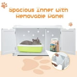Pefilos 37" Enclosed Litter Box Enclosure Hidden Cat Washroom Bench,Cat ...