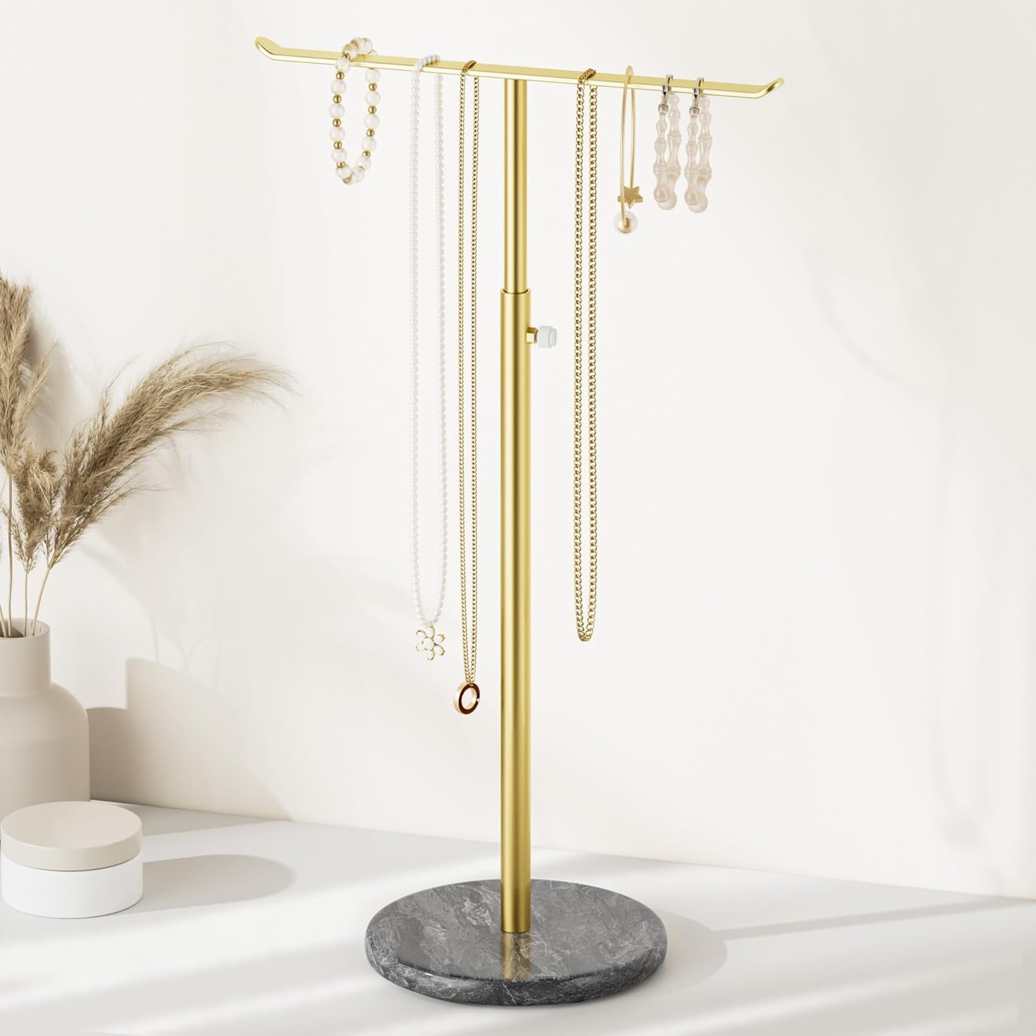 Josmimic Gold Necklace Holder Jewelry Organizer Stand \u2013 Adjustable ...