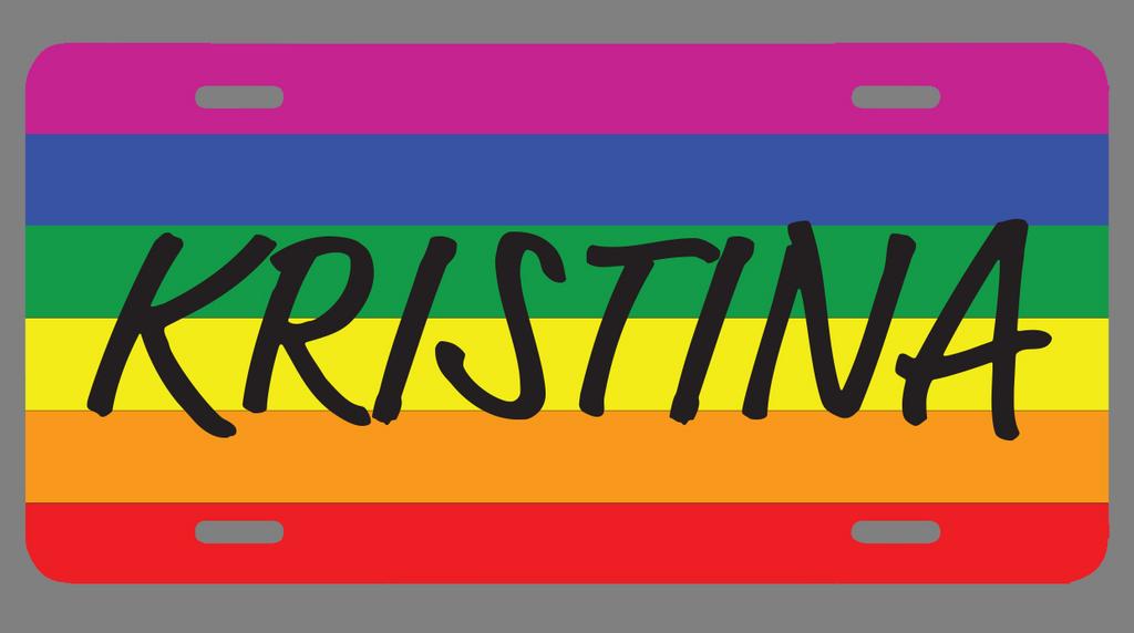 Kristina Name Pride Flag Style License Plate Tag Vanity Novelty Metal ...