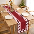 Cherry Red Square Table Runner 18x72 Inch Graphic Retro Red White ...