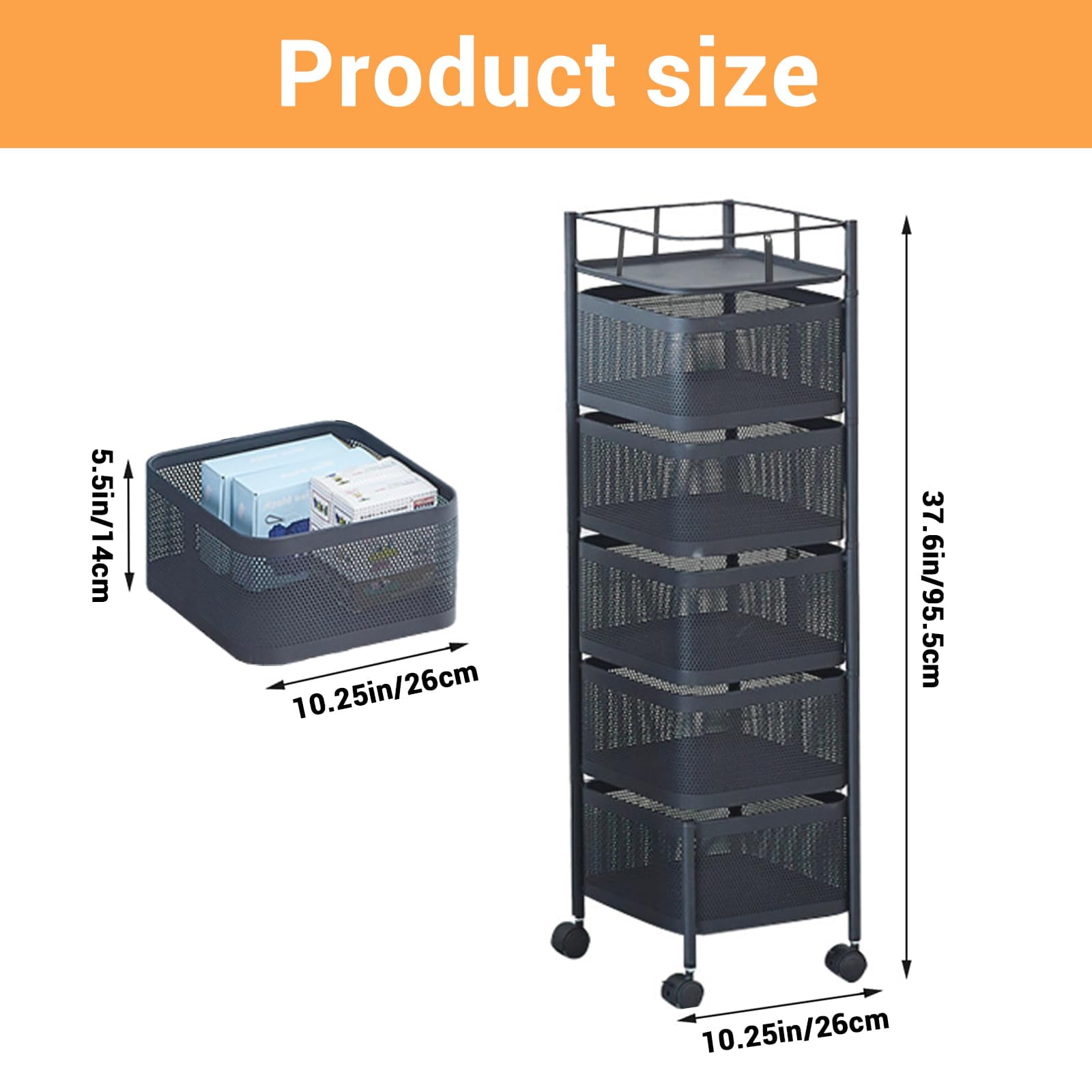 Click here for Caztoi 5 Tier Rotating Storage Rack Metal Mesh Org... prices