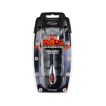 M5 Magnum 5 Razor with Trimmer, 2 Refill Blades and Travel Case ...