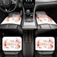 4-Piece Car Floor Mats Set, Happy Mothers Day With Floral Vector ...