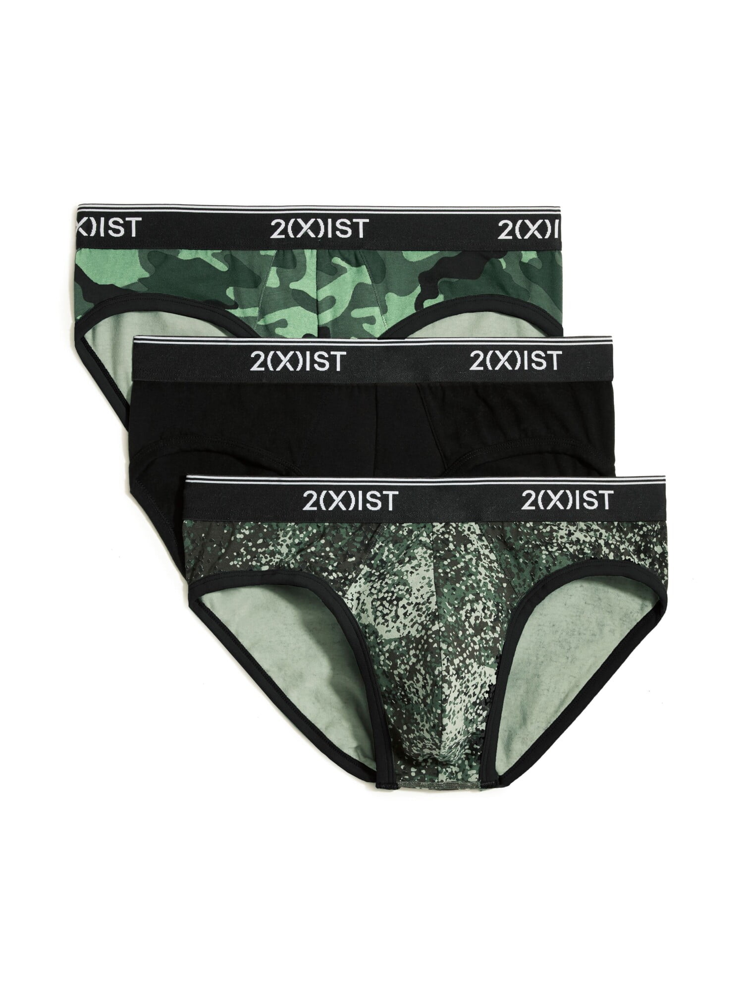 2(X)IST ESSENTIALS Intimates 2 Pack Green Cotton Camouflage Underwear ...
