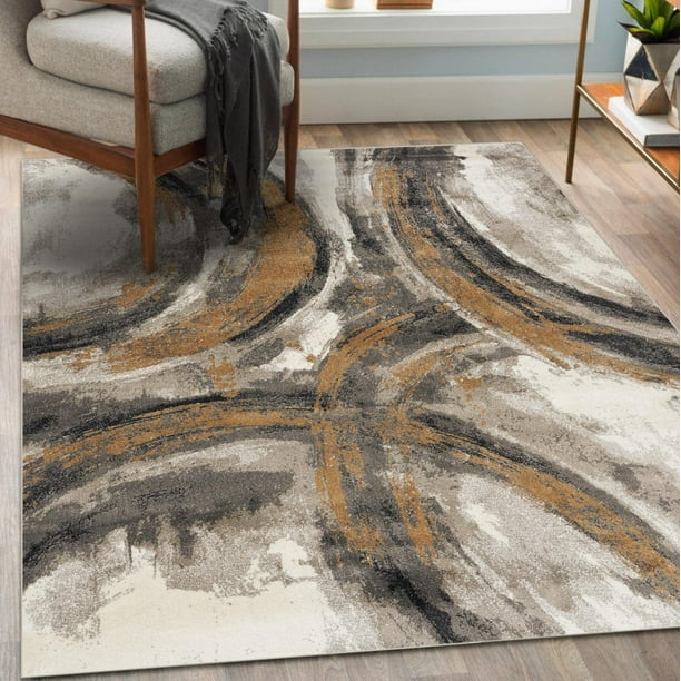 Luxe Weavers Abstract Beige 8x10 Area Rug Modern Geometric Carpet ...
